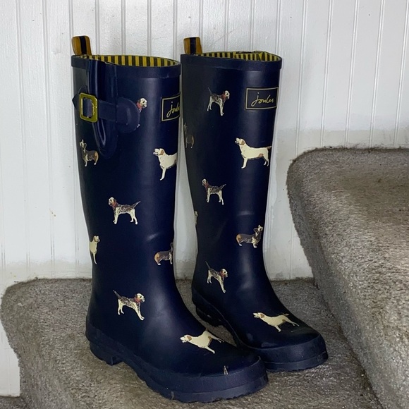 Joules | Shoes | Joules Rubber Rain Boots Wellies Dogs Dog Lover Pull ...